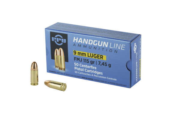Ppu 9mm Fmj 115gr 50-1000 for Sale
