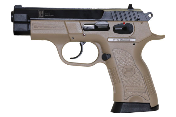 Sar Usa B6c Compact Pistol 9mm - 3.8" Bbl 13rd Fde/black for