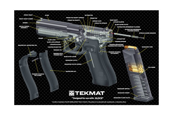 Tekmat Armorers Bench Mat - 11"x17" For Glock 17 G4 Cut! for