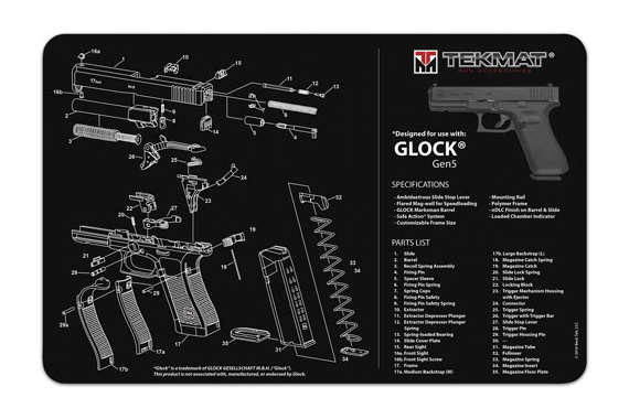 Tekmat Armorers Bench Mat - 11"x17" For Glock G5 Black for S