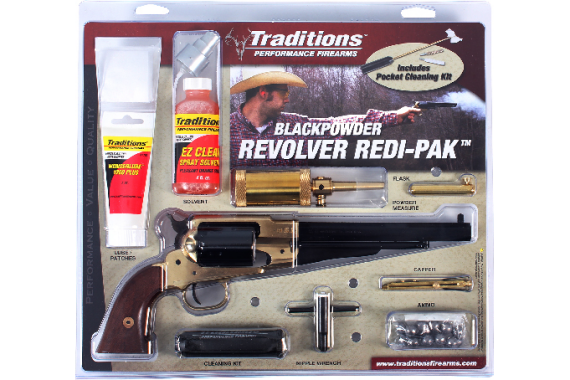 Traditions Bp Revolver 1858 - Rem .44 Cal Brass-wal Redi-pak