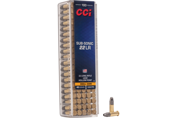 Cci Subsonic 22lr 1050fps 40gr - 100rd 50bx-cs Lead Hp for S
