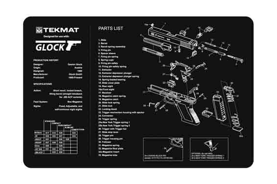 Tekmat Armorers Bench Mat - 11"x17" For Glock 17 G3 for Sale
